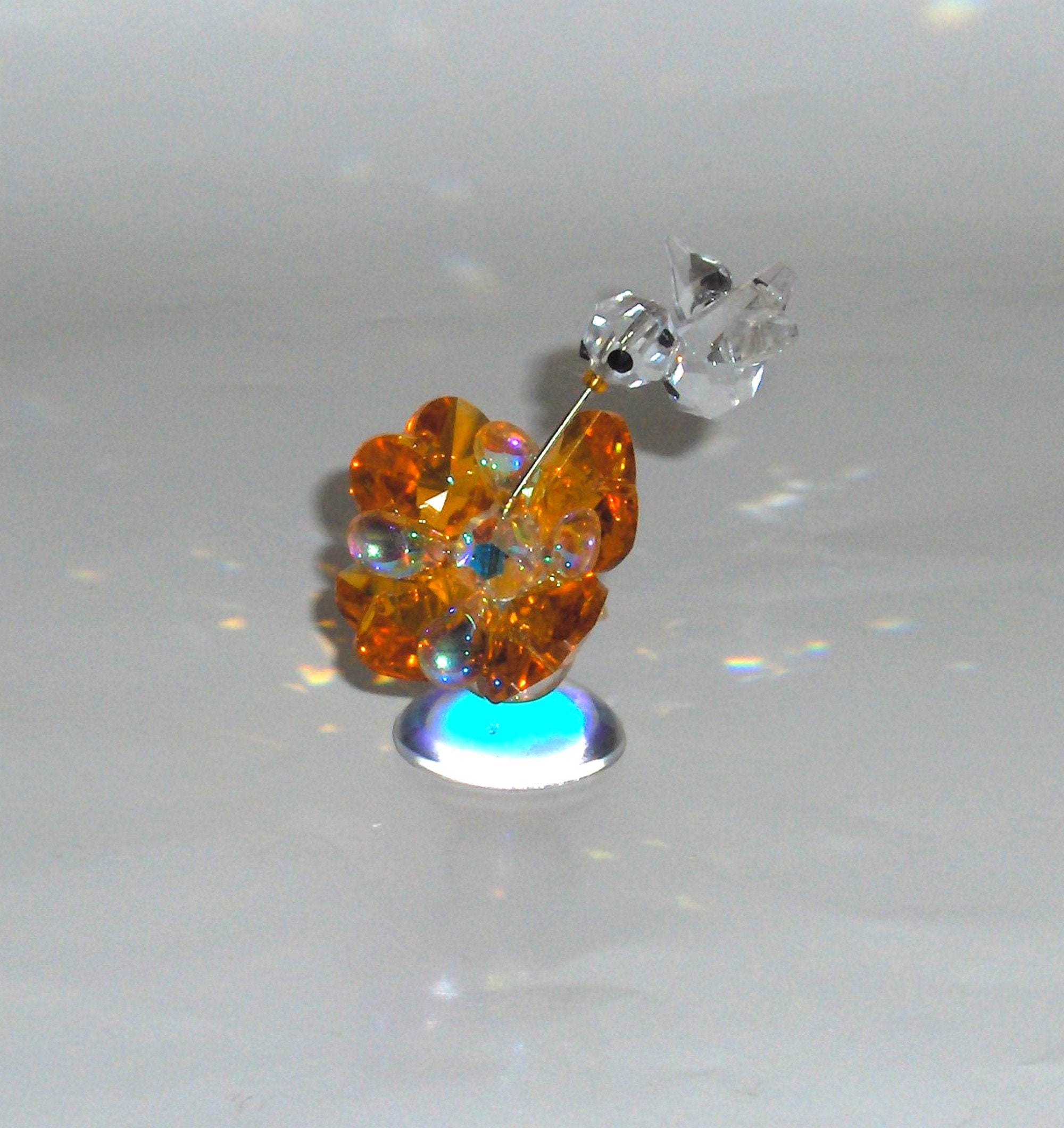 Austrian Crystal Hummingbird on Flower - Collectible Figurine - Etsy