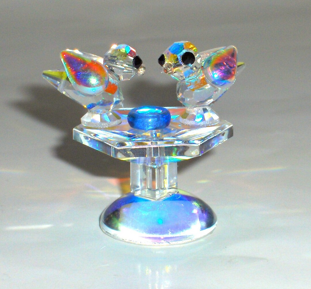 Austrian Crystal BIRD BATH Collectible Figurine - Etsy