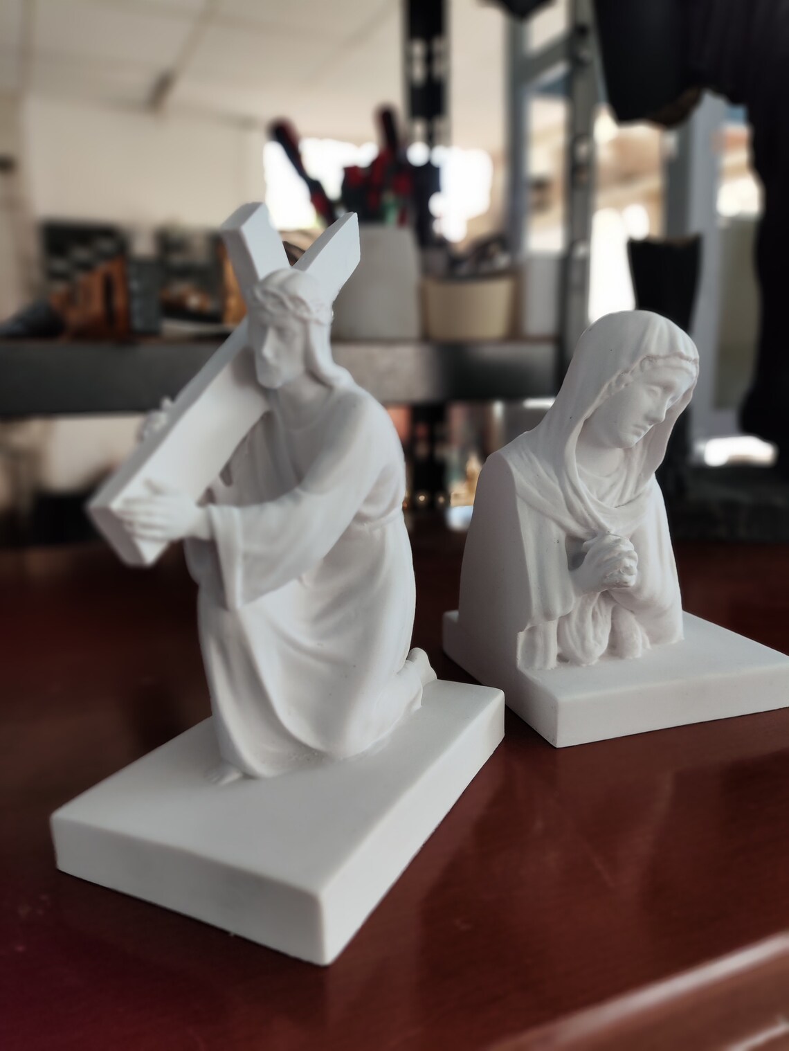 Jesus Christ and Mary Bookends - Etsy