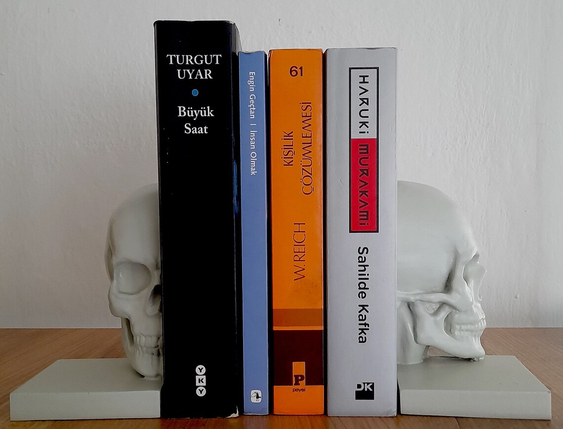 Skull Bookends horror Bookends skull Book Nook Gothic Home - Etsy