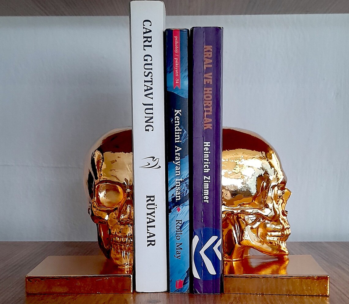 Skull Bookends horror Bookends skull Book Nook Gothic Home - Etsy