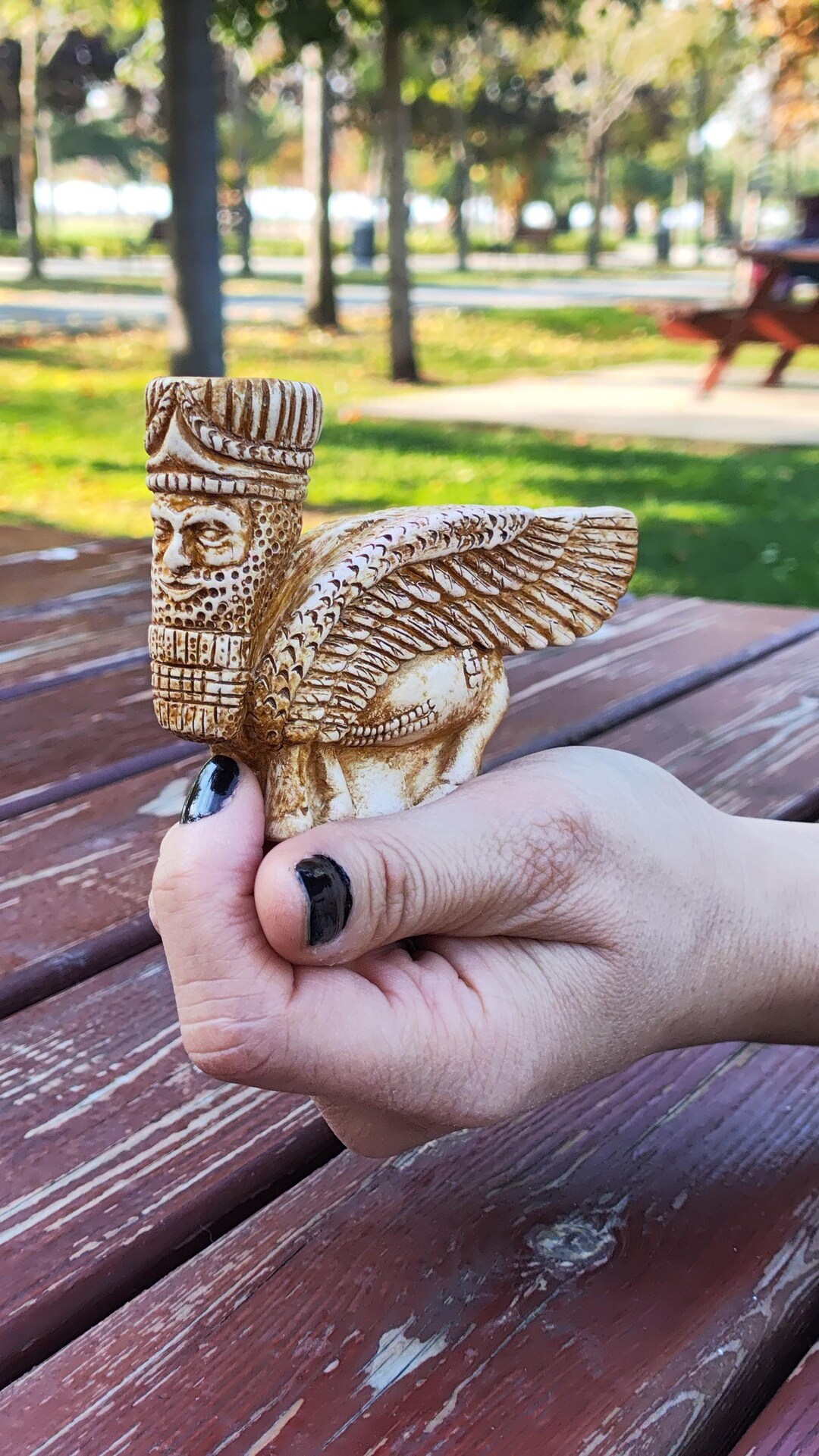 Sumerian Lamassu Figurine Handmade Ceramic Pipe - Etsy