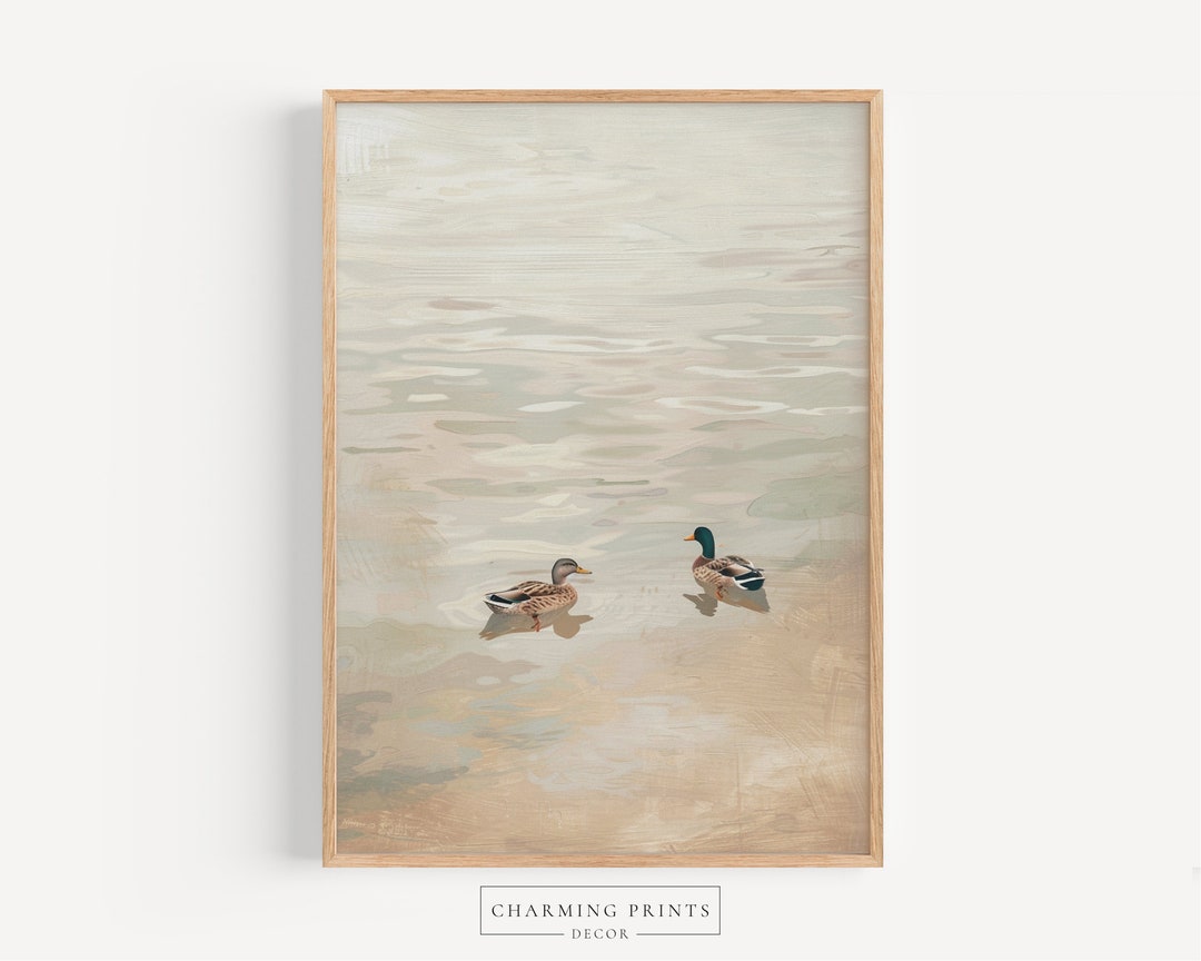 Vintage Duck Oil Painting PRINTED Art Print Vintage Ducks Painting ...
