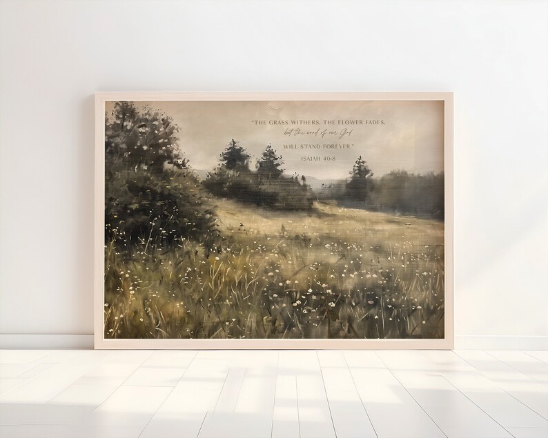 Isaiah 40 Scripture Art Print PRINTED Vintage Painting Art the Grass ...