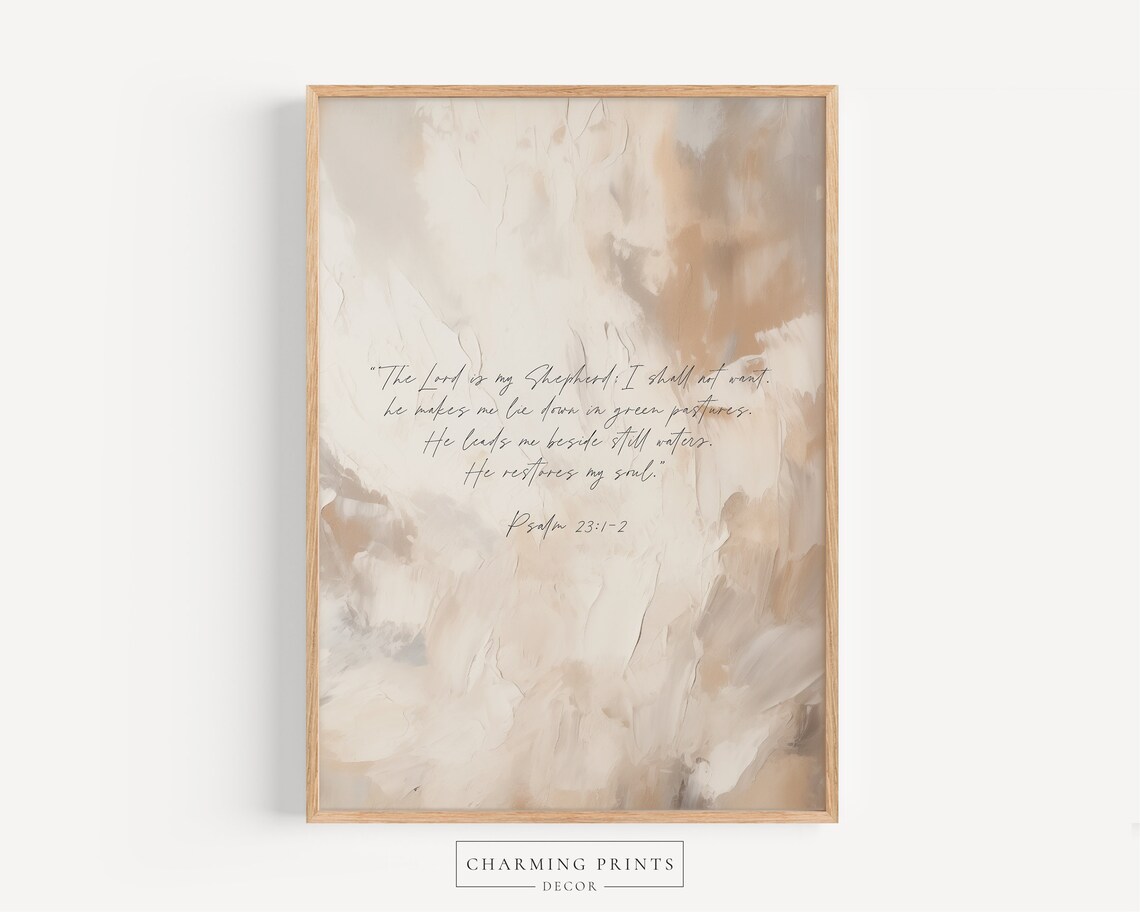 Abstract Scripture Christian Art Prints Luke 12, Psalm 23, Psalm 46 Set ...