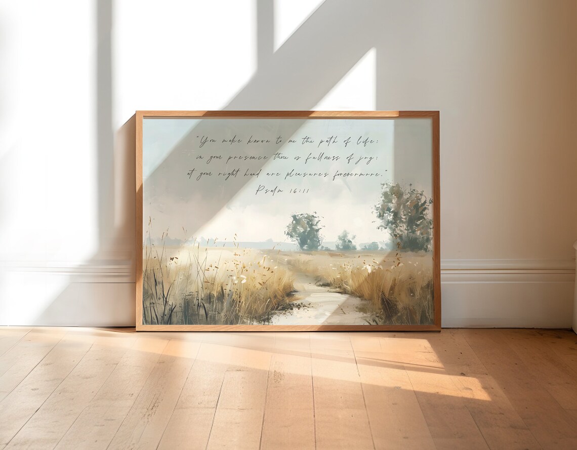Scripture Wall Art PRINTED Vintage Art Print Psalm 16 Scripture Art ...