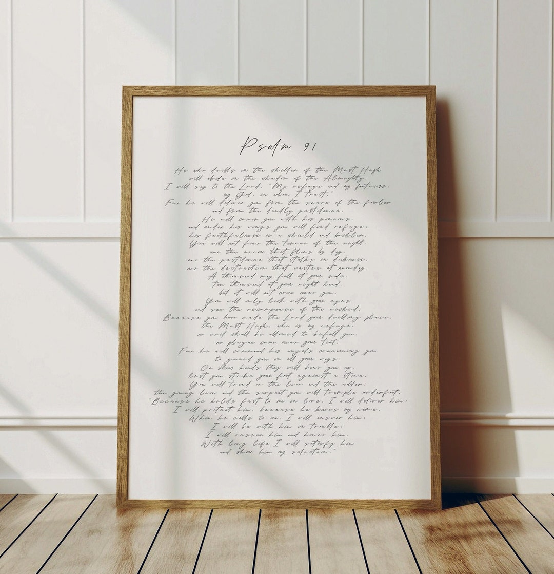 Psalm 91 Bible Verse Wall Art Psalm 91 PRINTED Wall Art Modern ...