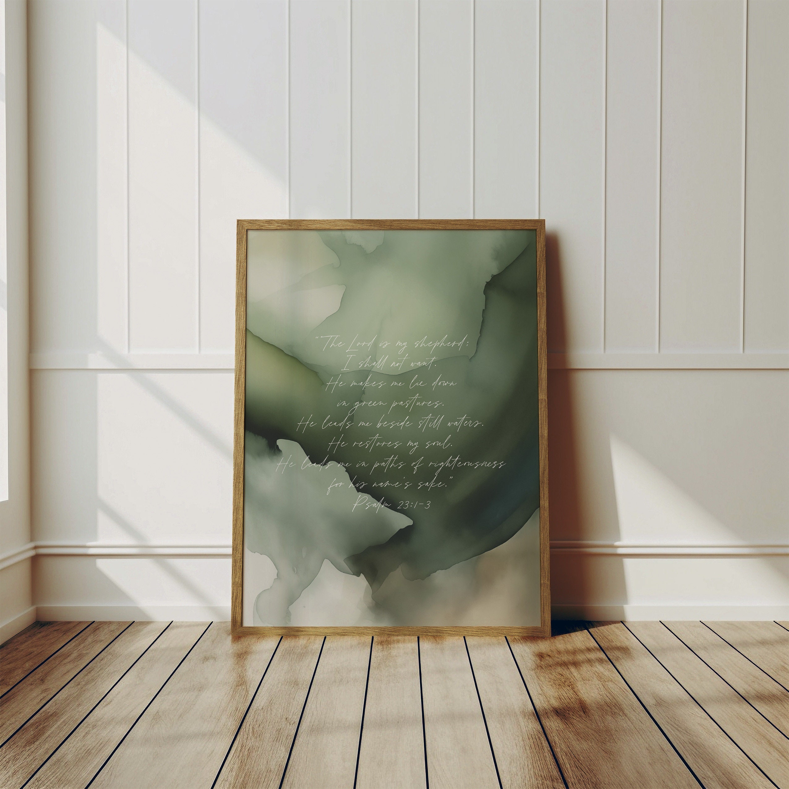 Abstract Scripture Psalm 23 PRINTED Art Print Minimalist Scripture Art ...