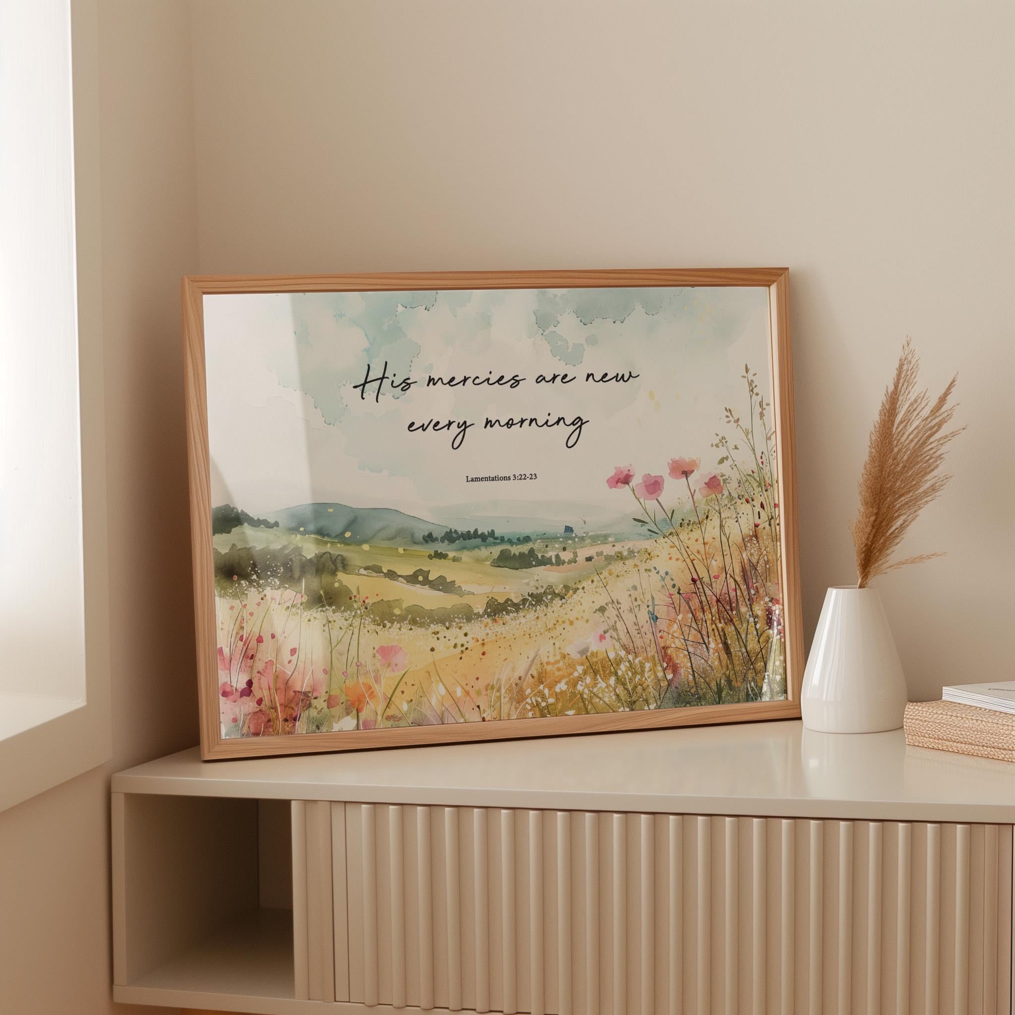 Christian Decor Print Scripture Art Christian Home Decor Lamentations 3 ...