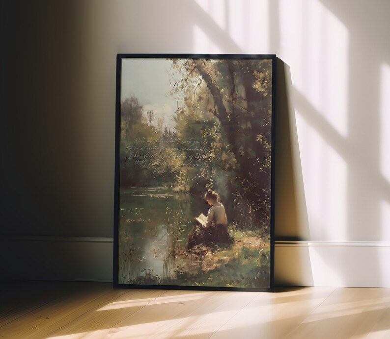 Psalm 119 Scripture Art PRINTED Vintage Oil Painting Woodland Print I ...