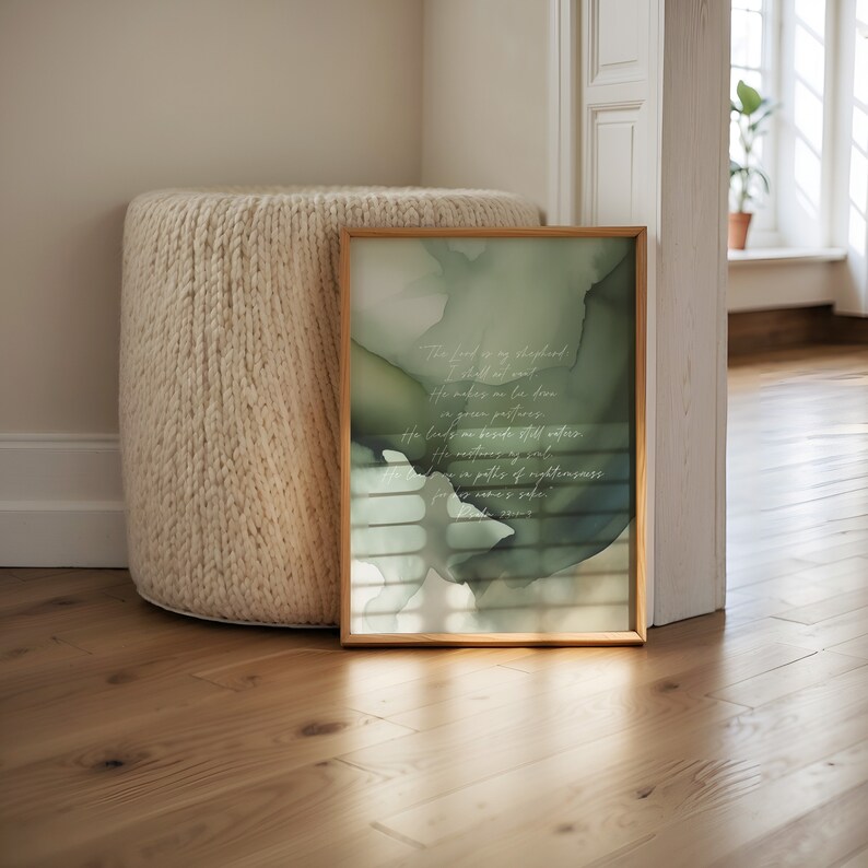 Abstract Scripture Psalm 23 PRINTED Art Print Minimalist Scripture Art ...