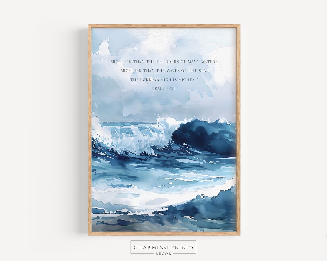 Christian Coastal Scripture PRINTED Art Print Bible Psalm 93 Scripture ...
