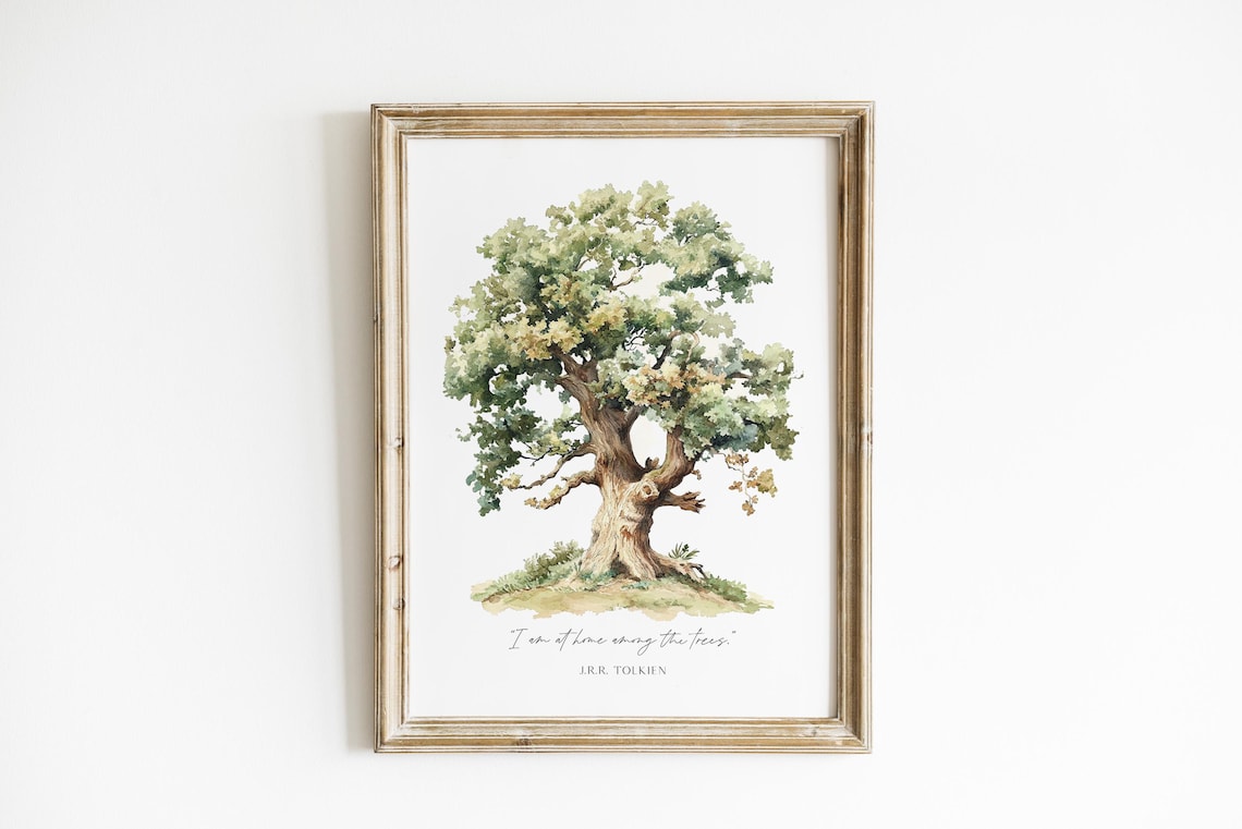 JRR Tolkien Quote Art Print I Am at Home Among the Trees PRINTED ...