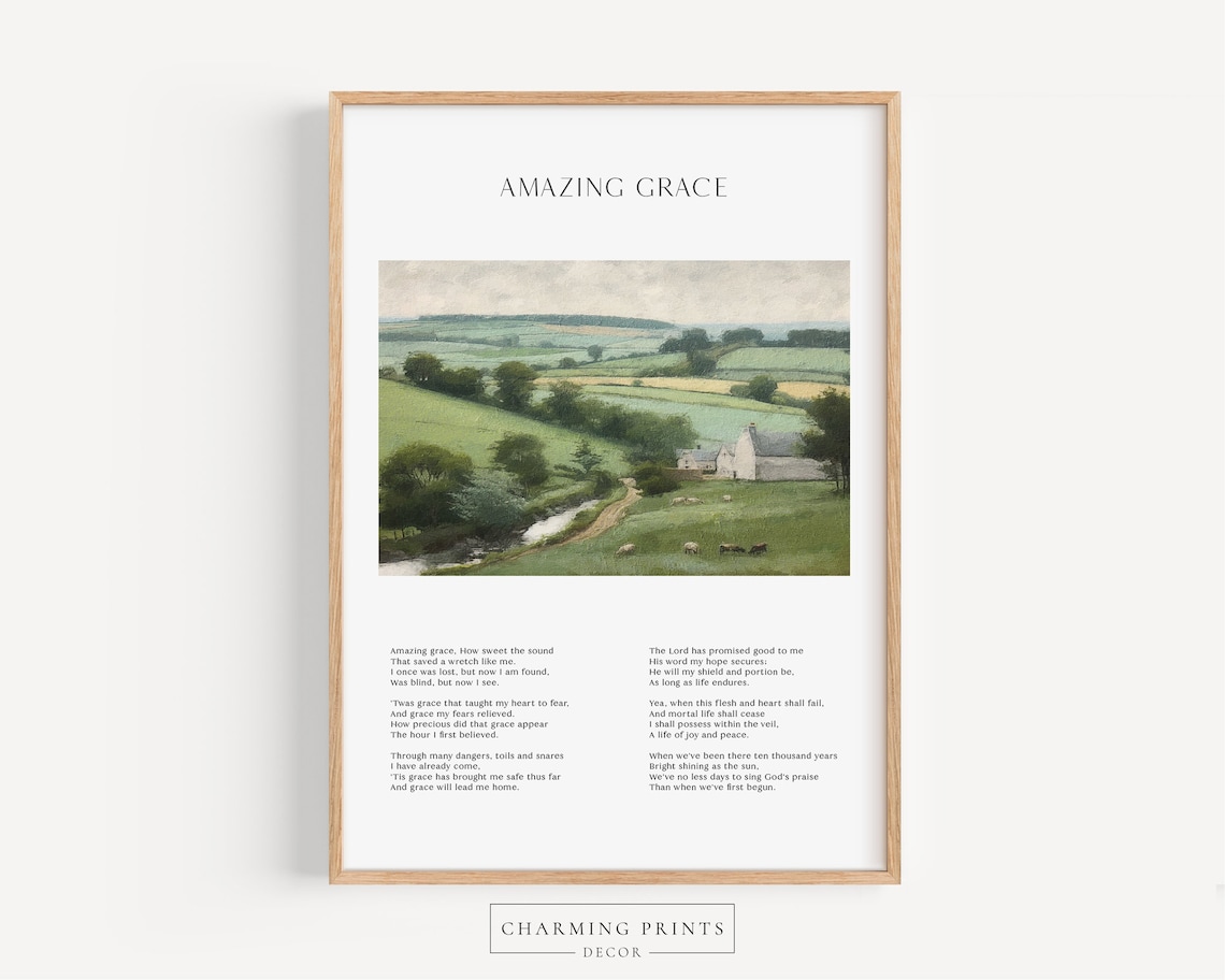 Christian Wall Art Set of 3 PRINTED Hymn Posters, Amazing Grace How ...