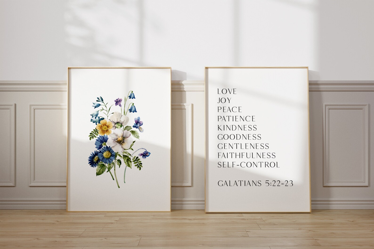 Christian Wall Art Set of 2 PRINTED Fruit of the Spirit Wall Art Modern ...