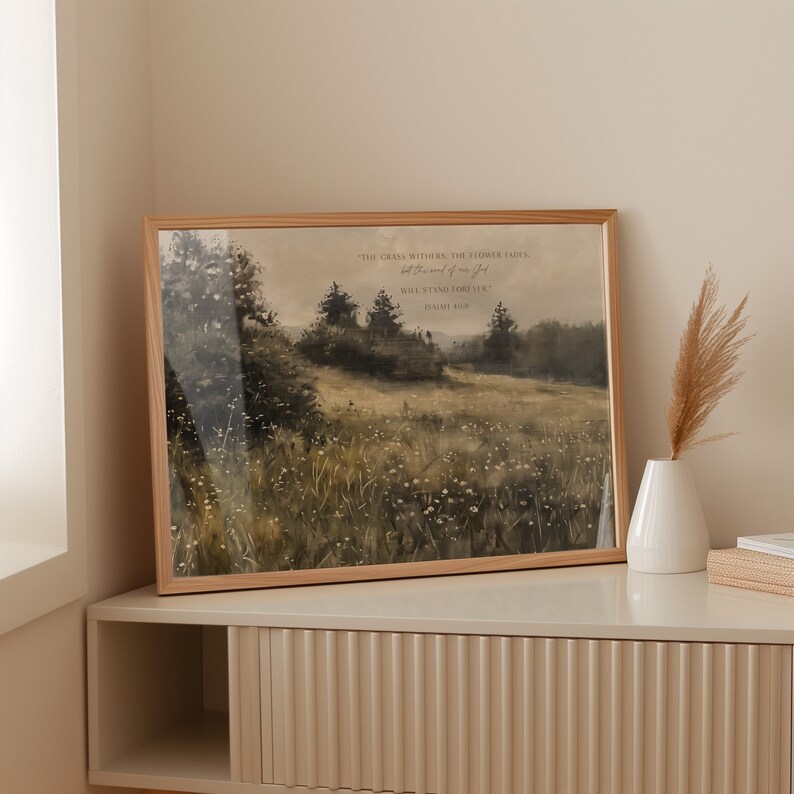 Isaiah 40 Scripture Art Print PRINTED Vintage Painting Art the Grass ...