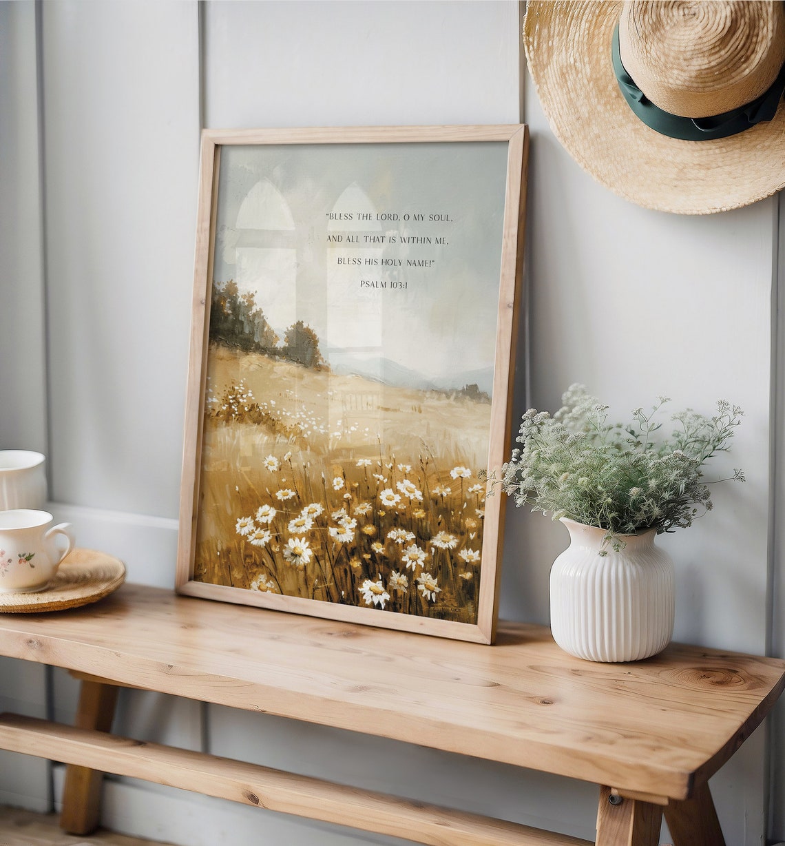 Psalm 103 Scripture Wall Art PRINTED Vintage Floral Art Print Psalm 103 ...