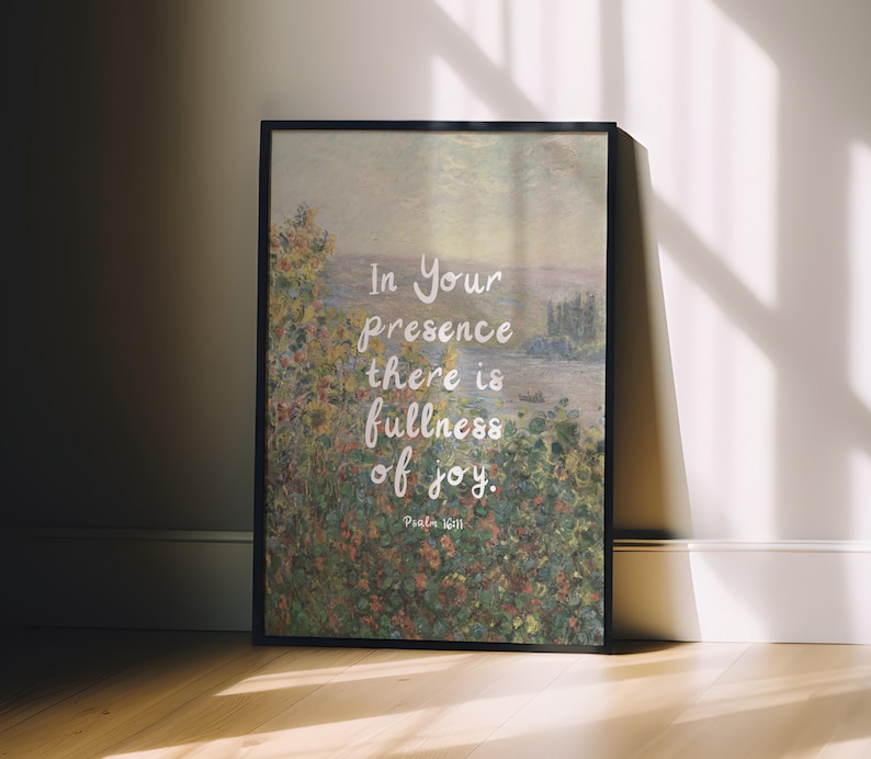 Psalm 16 Scripture Wall Art in Your Presence There is Fullness of Joy ...