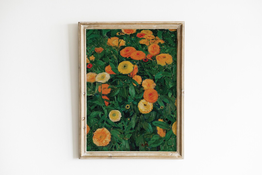 Marigold Wall Art PRINTED Floral Art Print Vintage Flowers Print ...