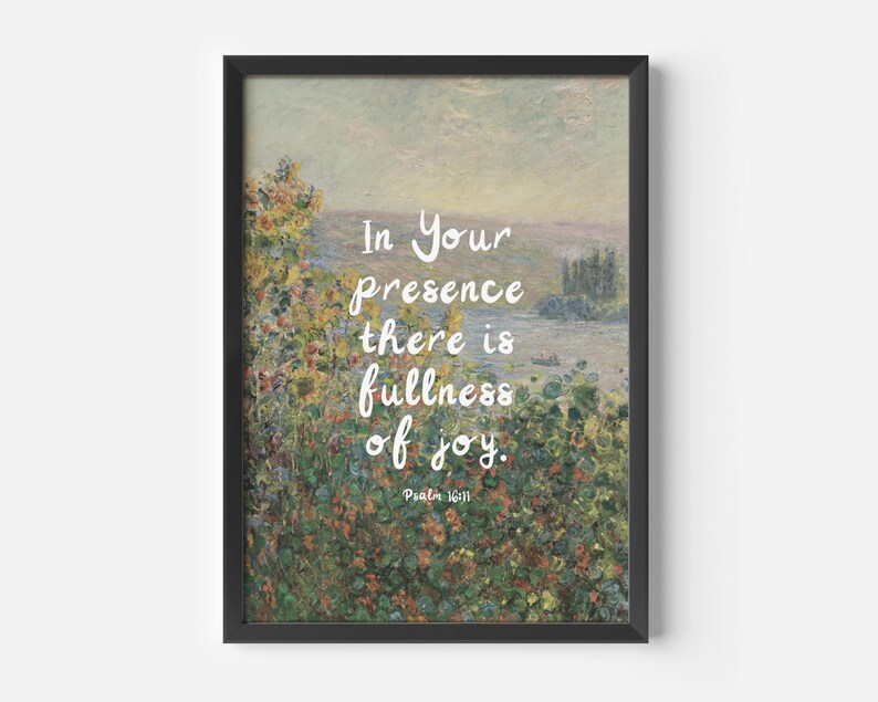 Psalm 16 Scripture Wall Art in Your Presence There is Fullness of Joy ...