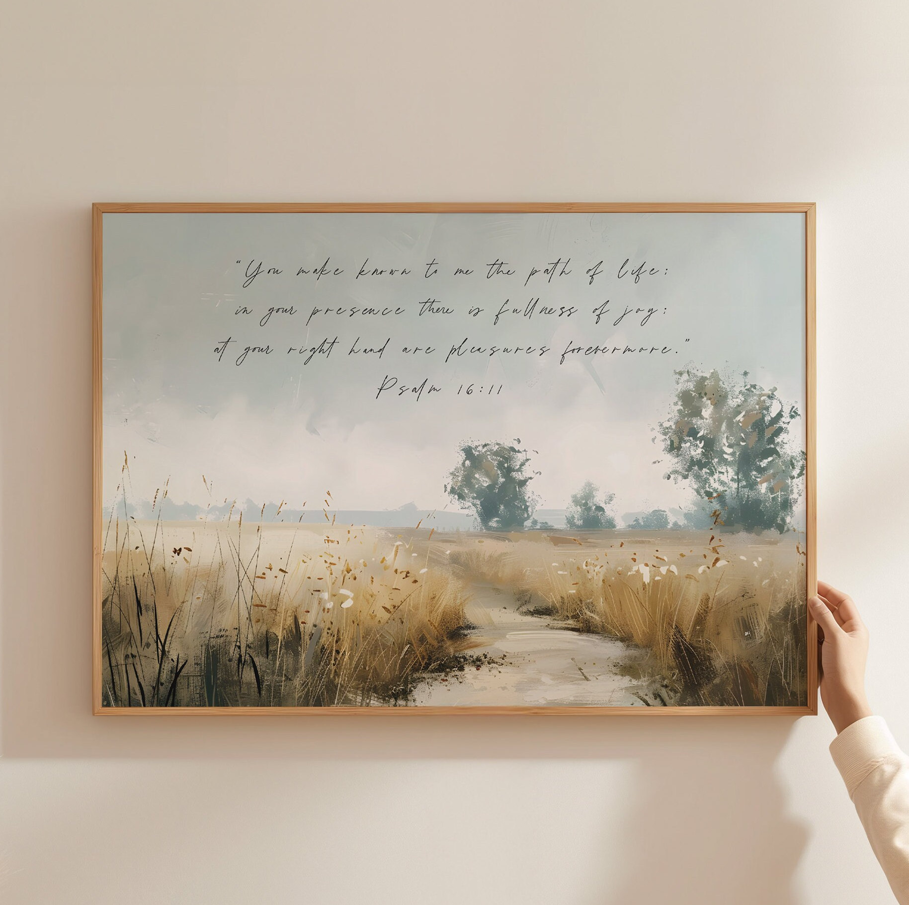 Scripture Wall Art PRINTED Vintage Art Print Psalm 16 Scripture Art ...