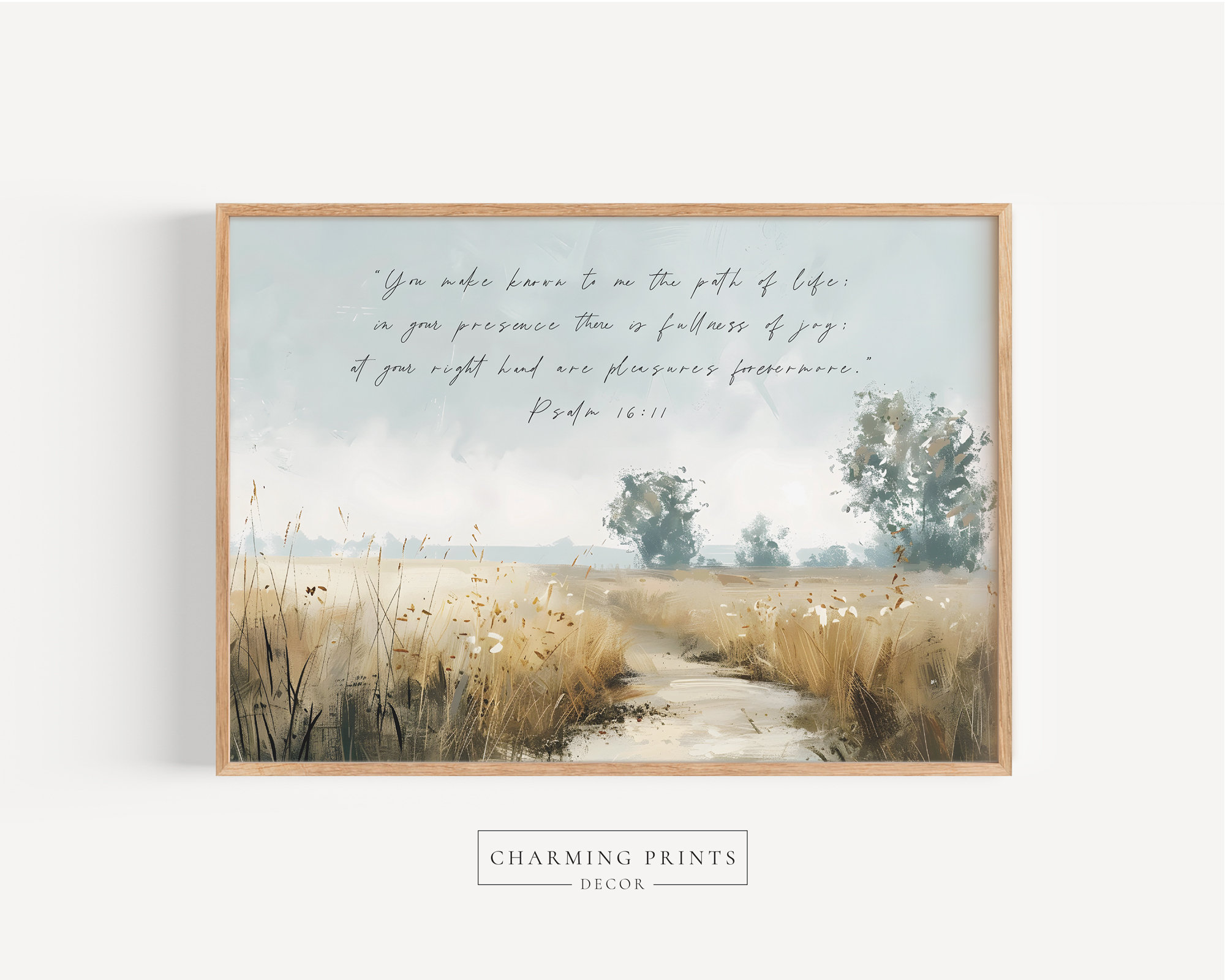Scripture Wall Art PRINTED Vintage Art Print Psalm 16 Scripture Art ...
