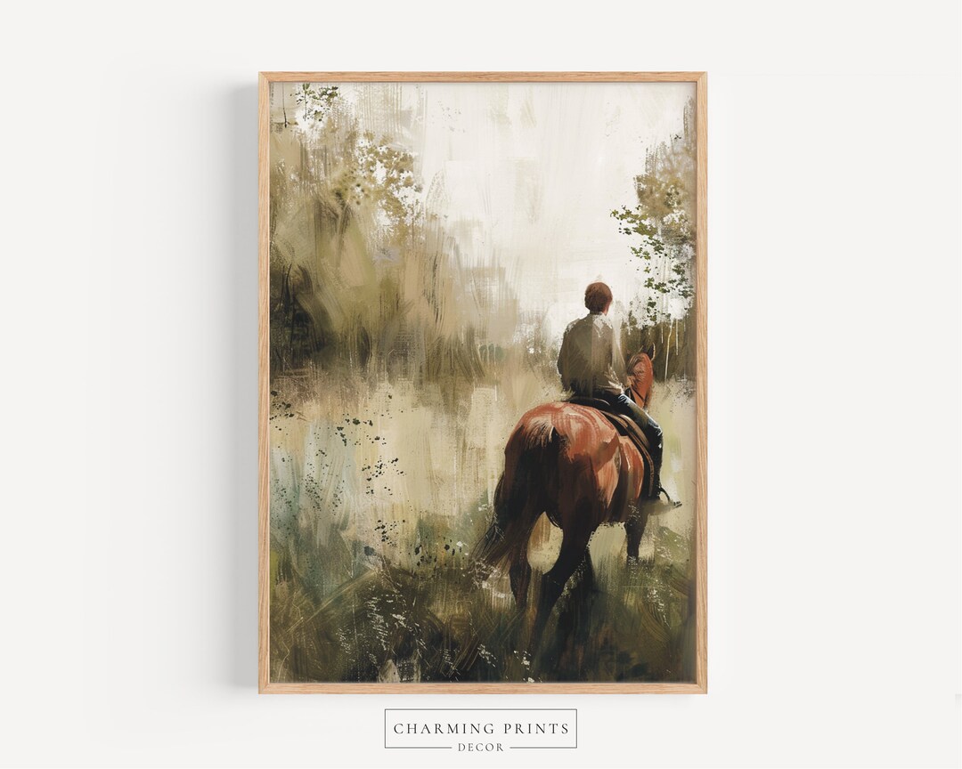 Vintage Horse and Boy Painting PRINTED Oil Painting Vintage Farm Print ...