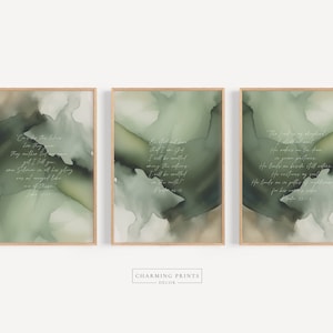 Abstract Scripture Christian Art Prints Luke 12, Psalm 23, Psalm 46 Set ...