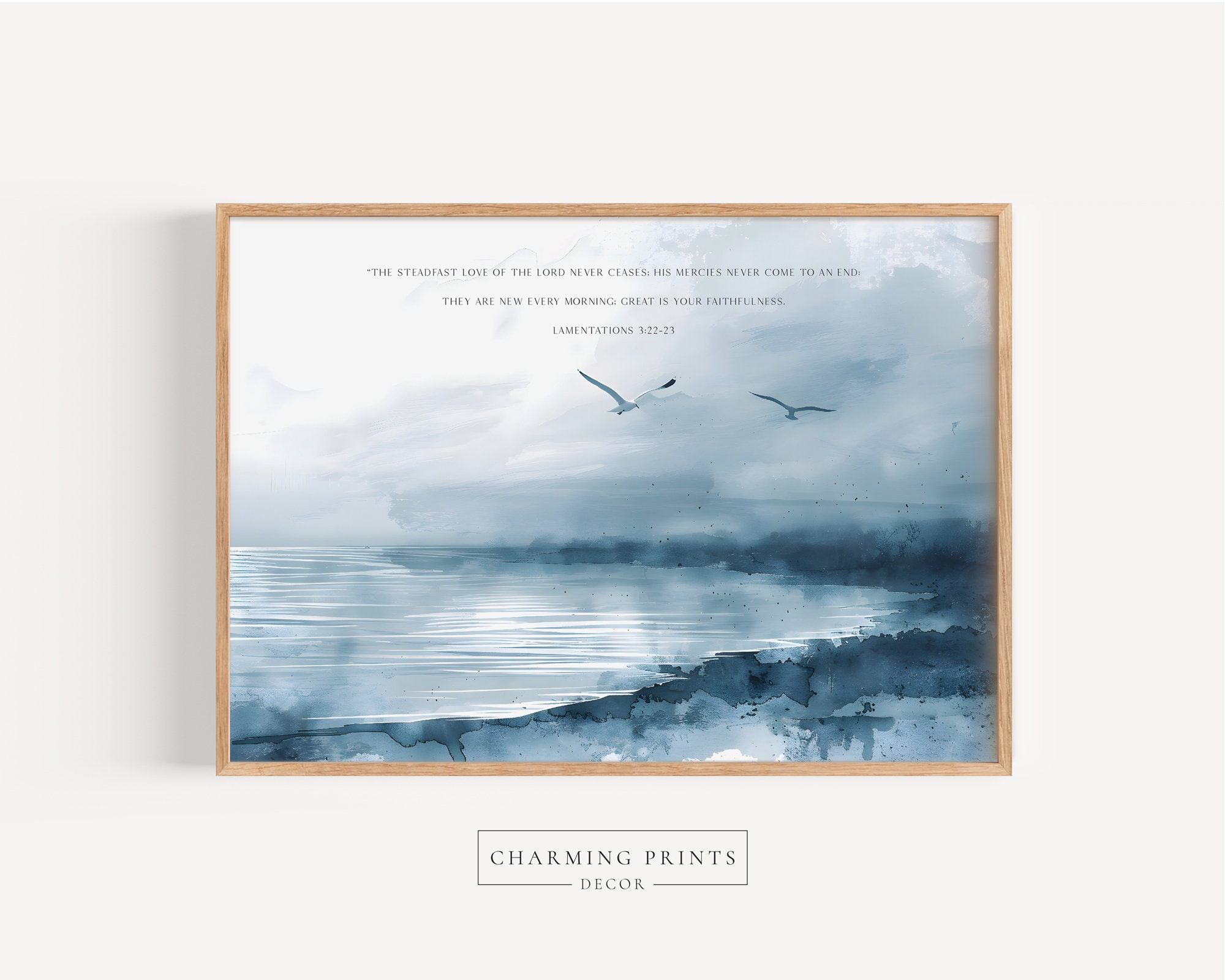 Christian Coastal Scripture PRINTED Art Print Bible Scripture Ocean ...