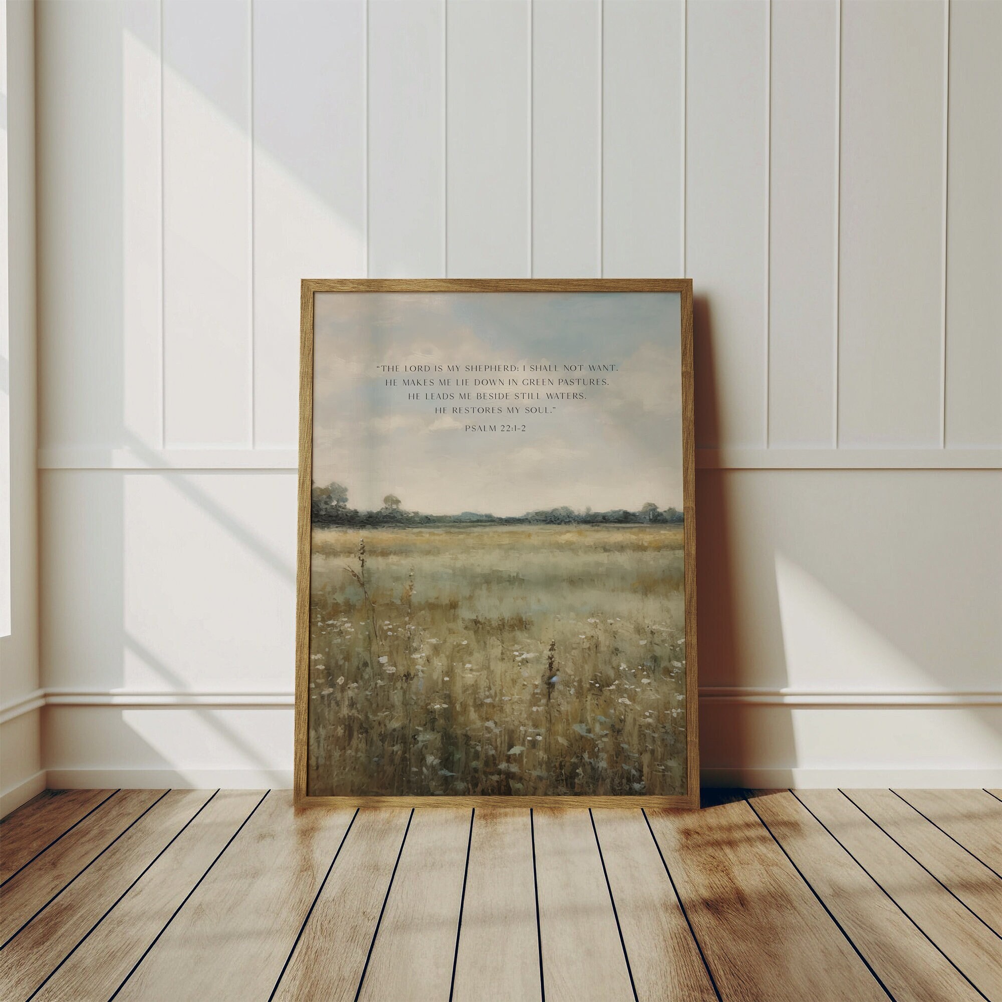 Scripture Wall Art PRINTED Art Print Psalm 22:1-2 Scripture Art Modern ...