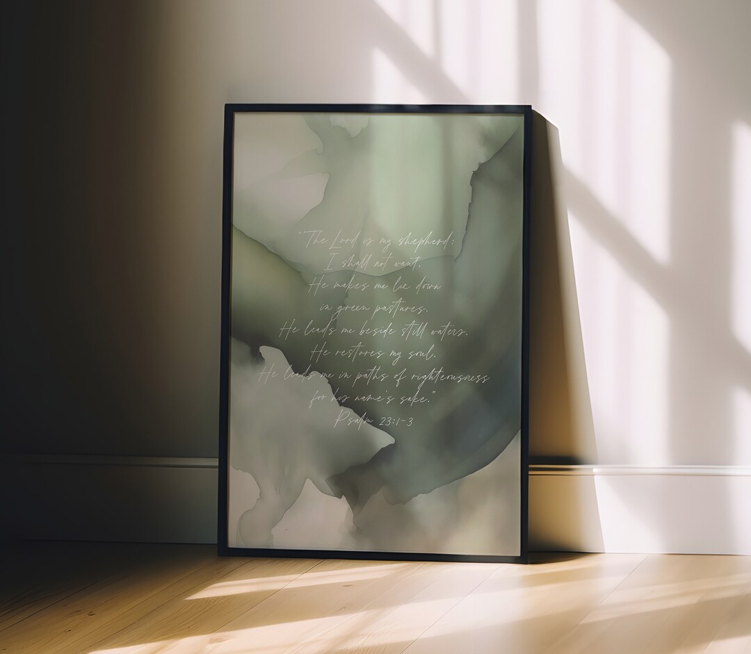 Abstract Scripture Psalm 23 PRINTED Art Print Minimalist Scripture Art ...