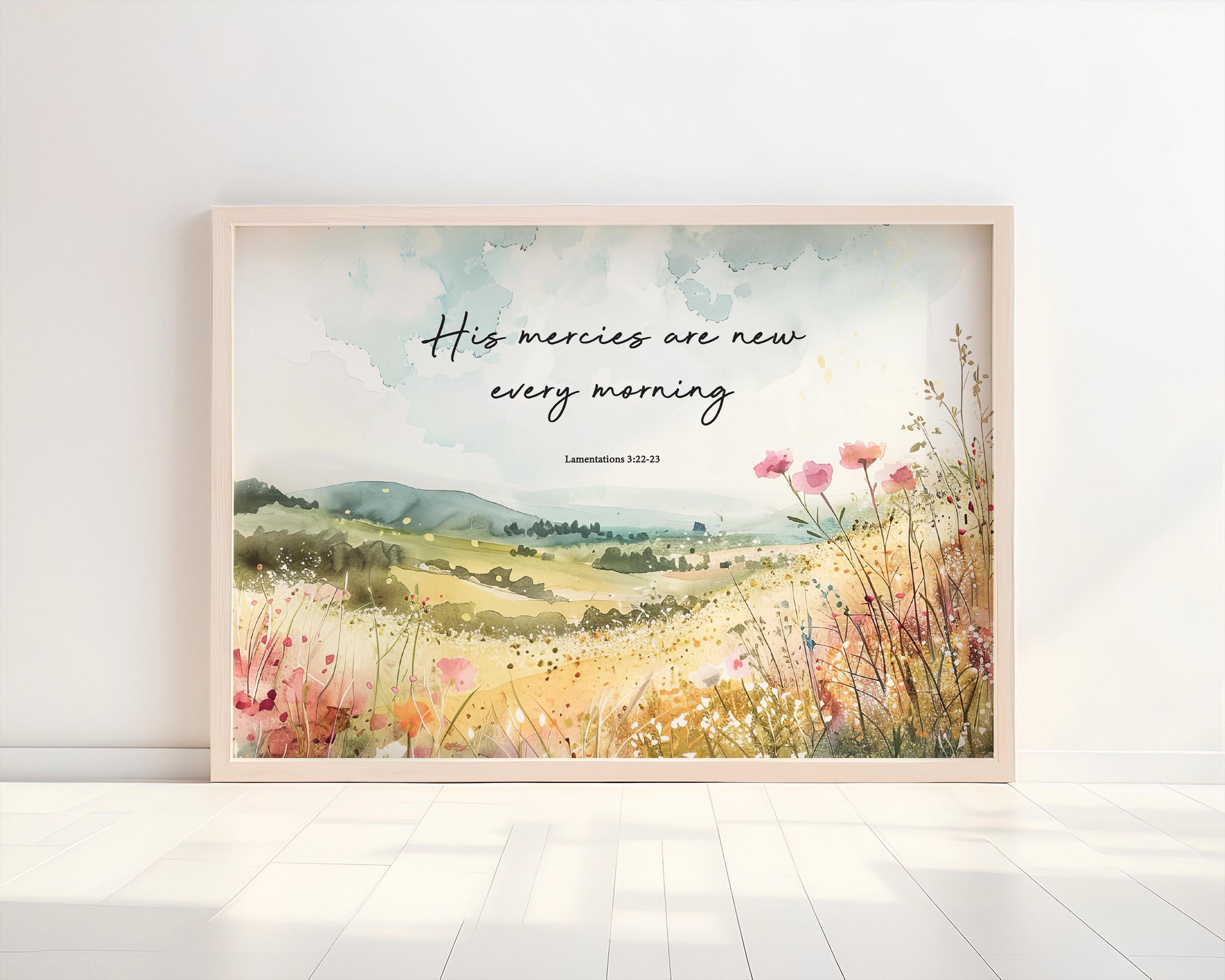 Christian Decor Print Scripture Art Christian Home Decor Lamentations 3 ...