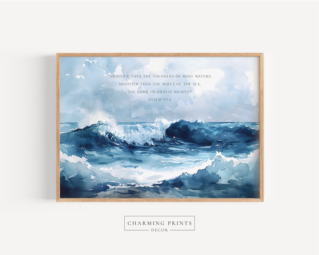 Christian Coastal Scripture PRINTED Art Print Bible Psalm 93 Landscape ...