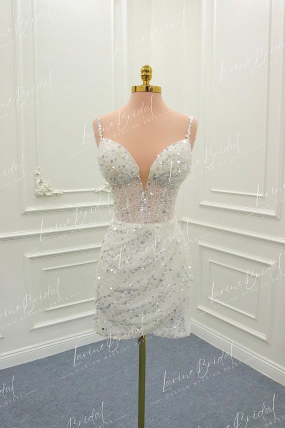 Sparkly Short Wedding Dress. Mini Wedding Dress. Sparkly Reception Mini Dress. Custom Wedding Dresses. Party Mini Dress. Short Bridal Dress. Etsy UK