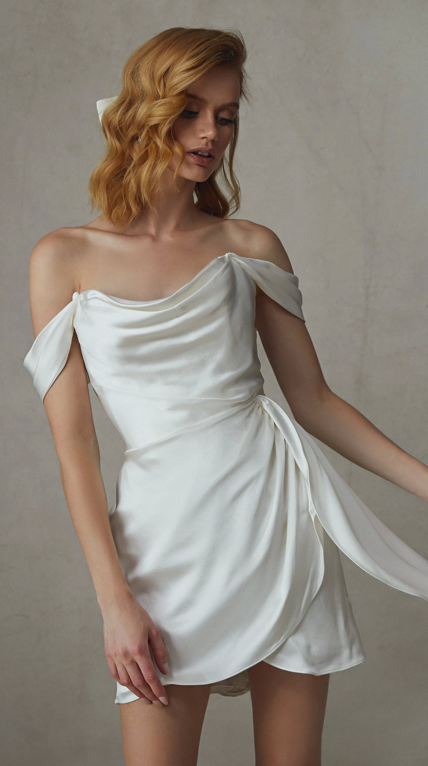 Short Satin Wedding Dress. Custom Wedding Dress for the Bride. - Etsy