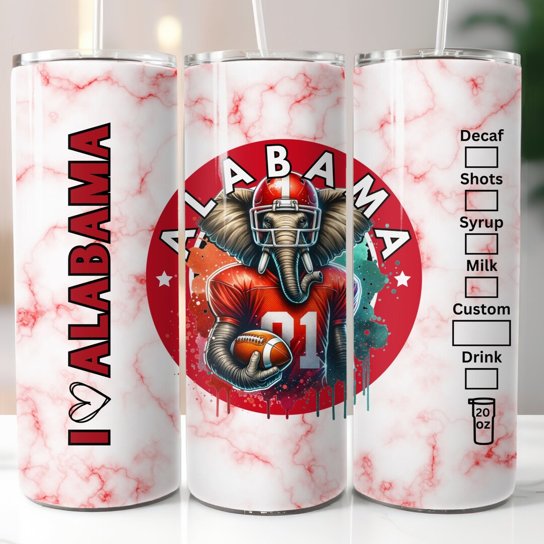 Alabama 20oz Tumbler Wrap Alabama Coffee Tumbler Wrap Alabama State ...