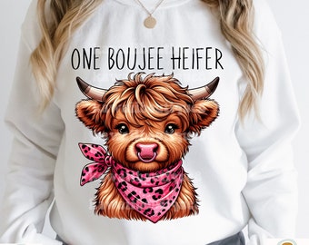 One Boujee Heifer Svg, Heifer Valentine Png, Highland Cow Valentine Png ...