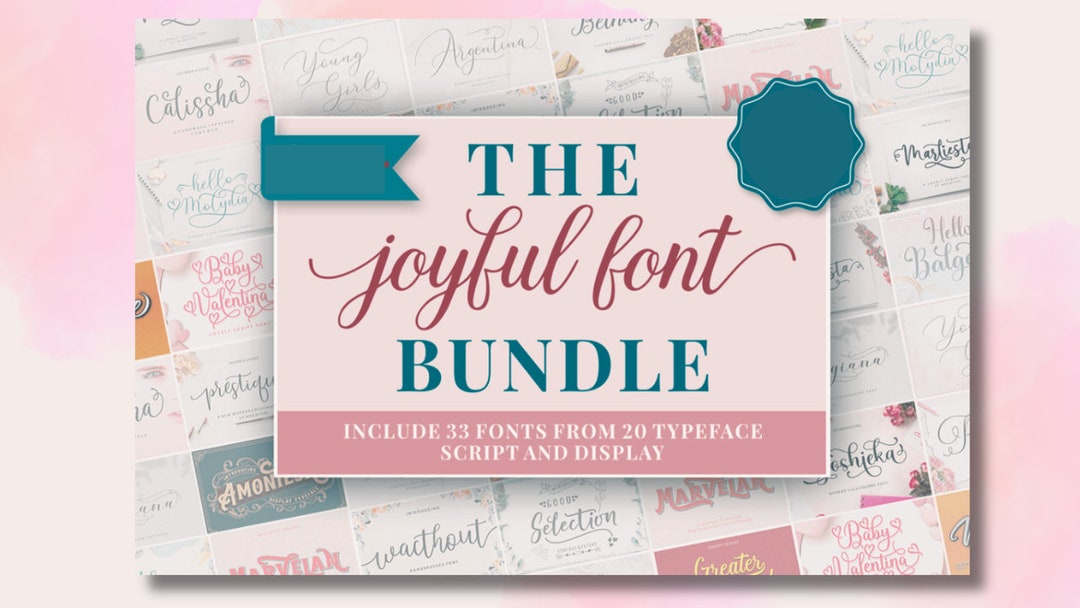 The Joyful Font Bundle, Handwritten Font, Wedding Font, Modern Font ...