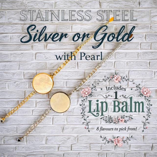 Pearl Lip Balm Locket Ring Adjustable in Gold or Silver. Shea Butter ...