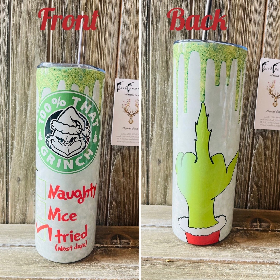 Grinch Funny 20 Oz Tumbler Dual Lids for HOT and COLD Drinks ...