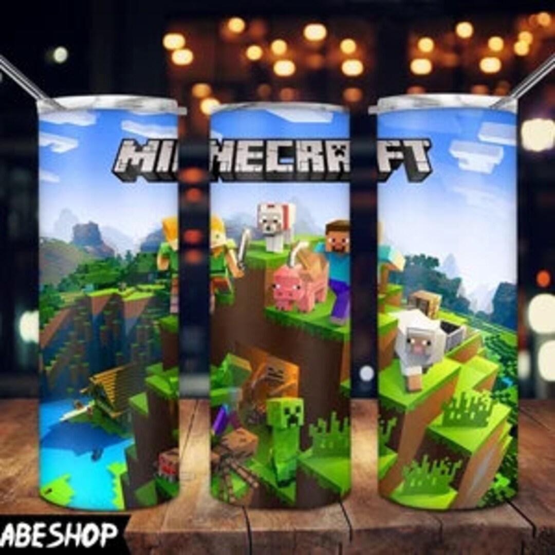 20 Oz Minecraft Tumbler for Hot and Cold Drinks. Comes With Two ...