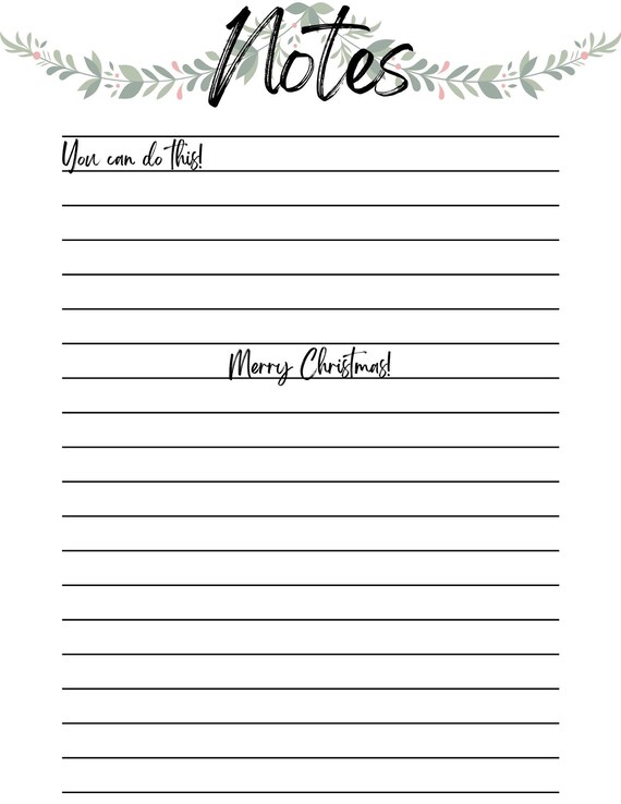 Lined Paper Printable Christmas Theme - Etsy