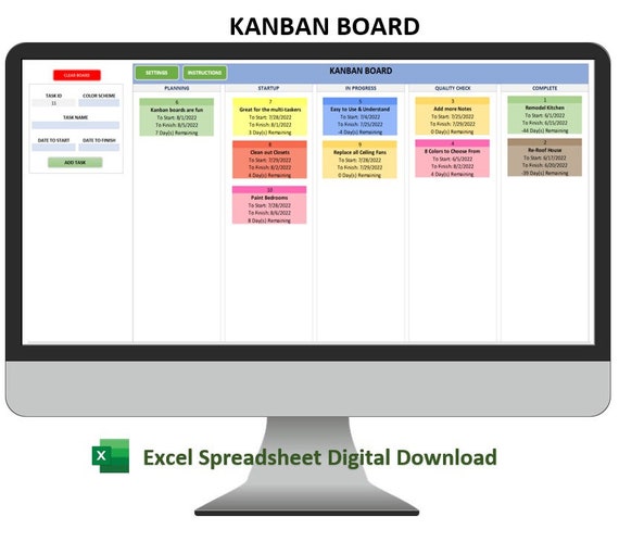 Kanban Excel Template