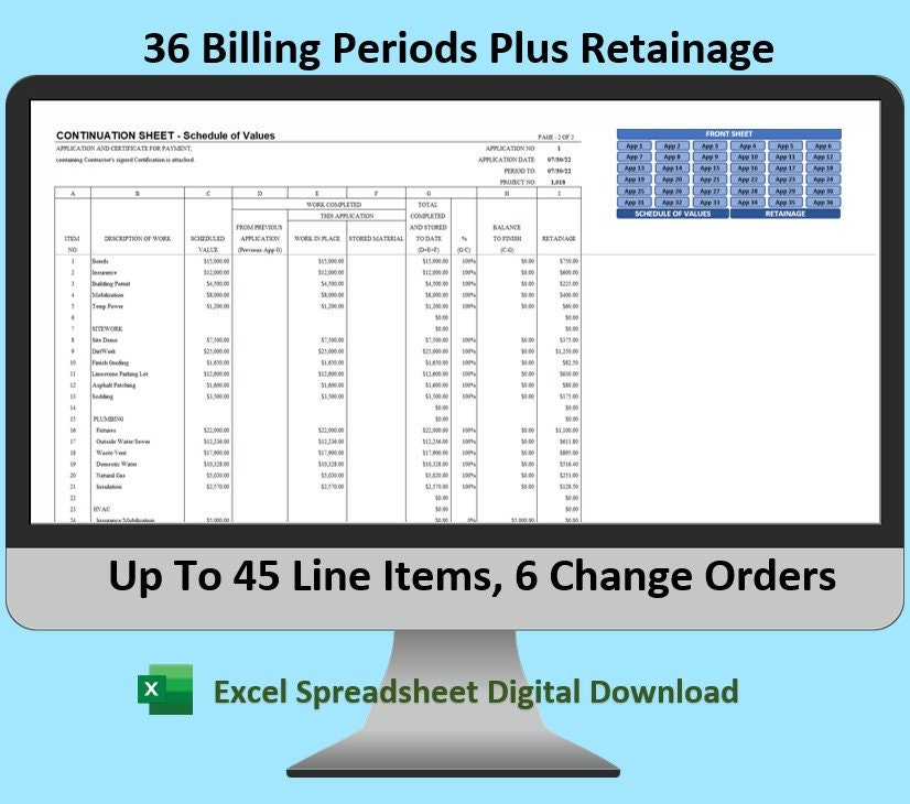 Contractor Progress Payments Job Billing - Etsy