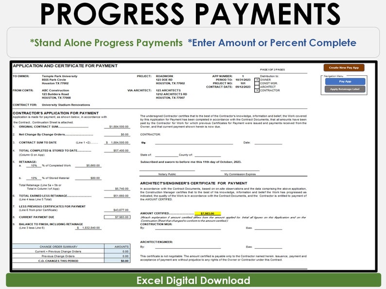 Progress Payments - Payment Application - Etsy