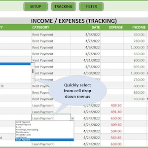 Rental Property Tracker Spreadsheet: Income & Expenses (excel Template ...