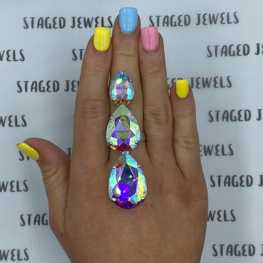 Large Statement Ring Drag Queen Merch Oversized Rainbow - Etsy