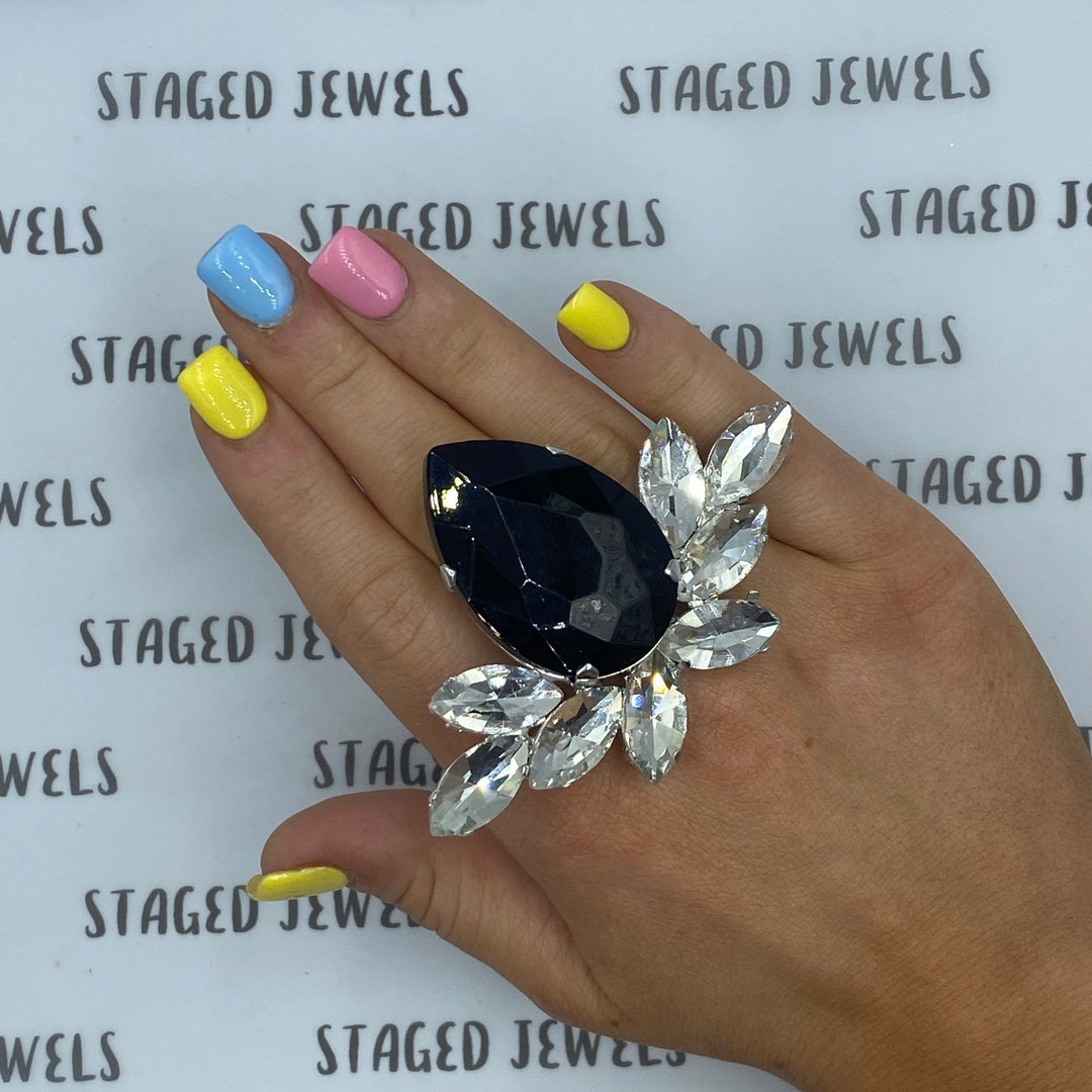 Large Drag Queen Crystal Ring One off Design One Size Fits All ...