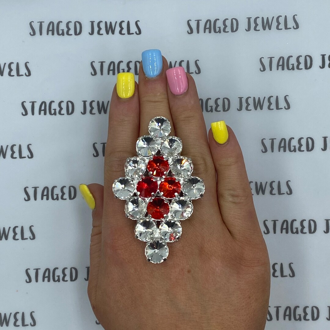 Large Drag Queen Crystal Ring One off Design One Size Fits All ...