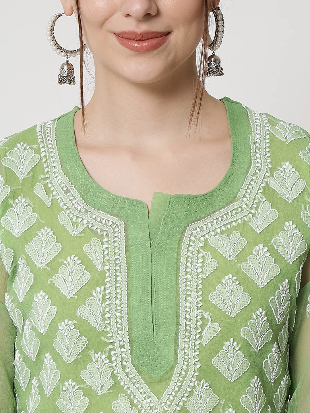 Beautiful Green Chikankari Kurti With Plazzo for Women & Girls - Etsy